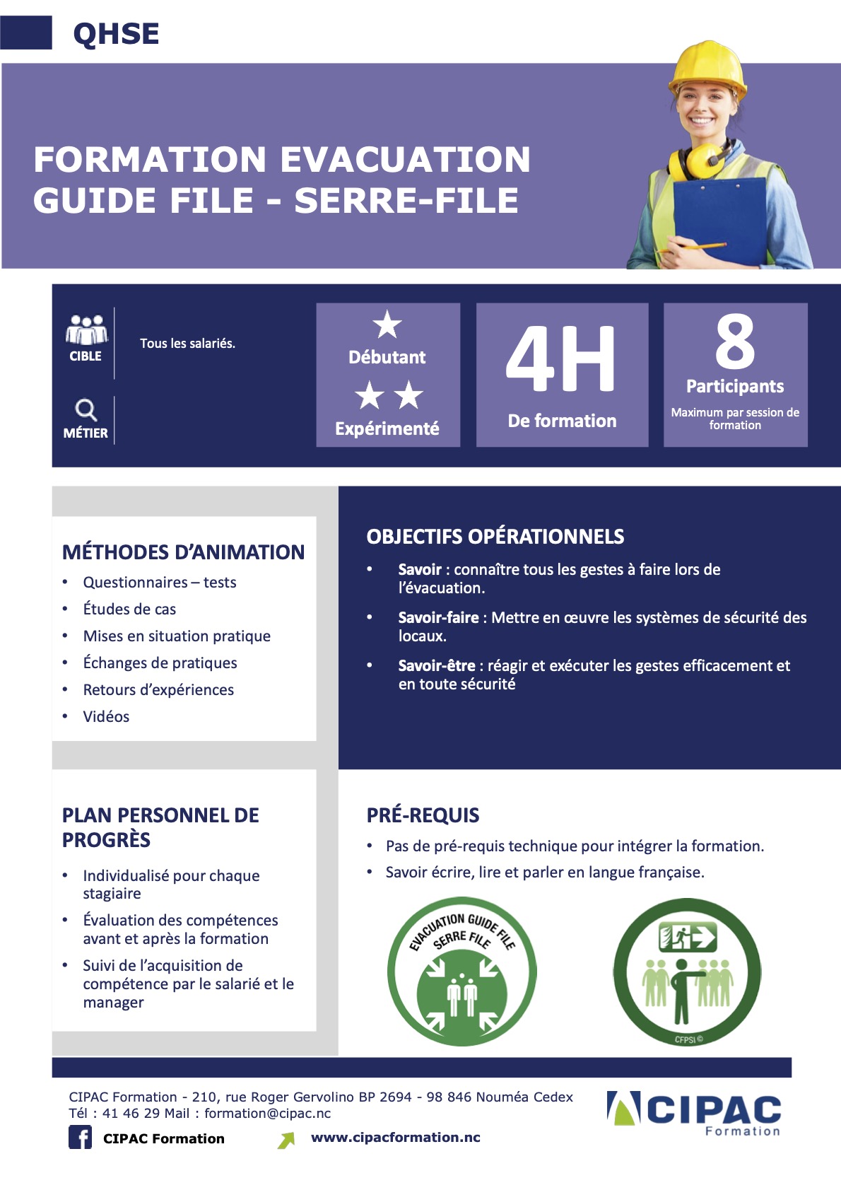 Évacuation guide file - serre-file - CIPAC Formation